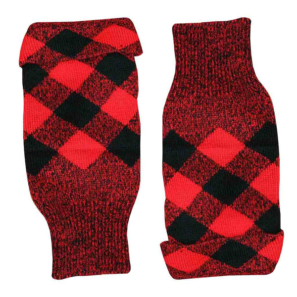 Scottish Hose Top Red and Black Diced Traditional Bottom less Socks | Gentry Choice